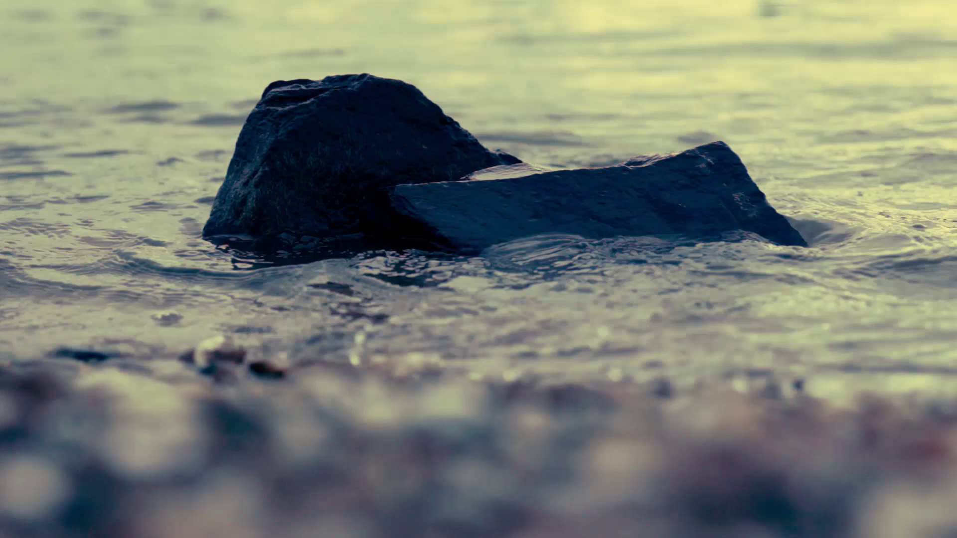 Stones in the Water - Small Waves - Loop Video + Sound — Free Stock ...