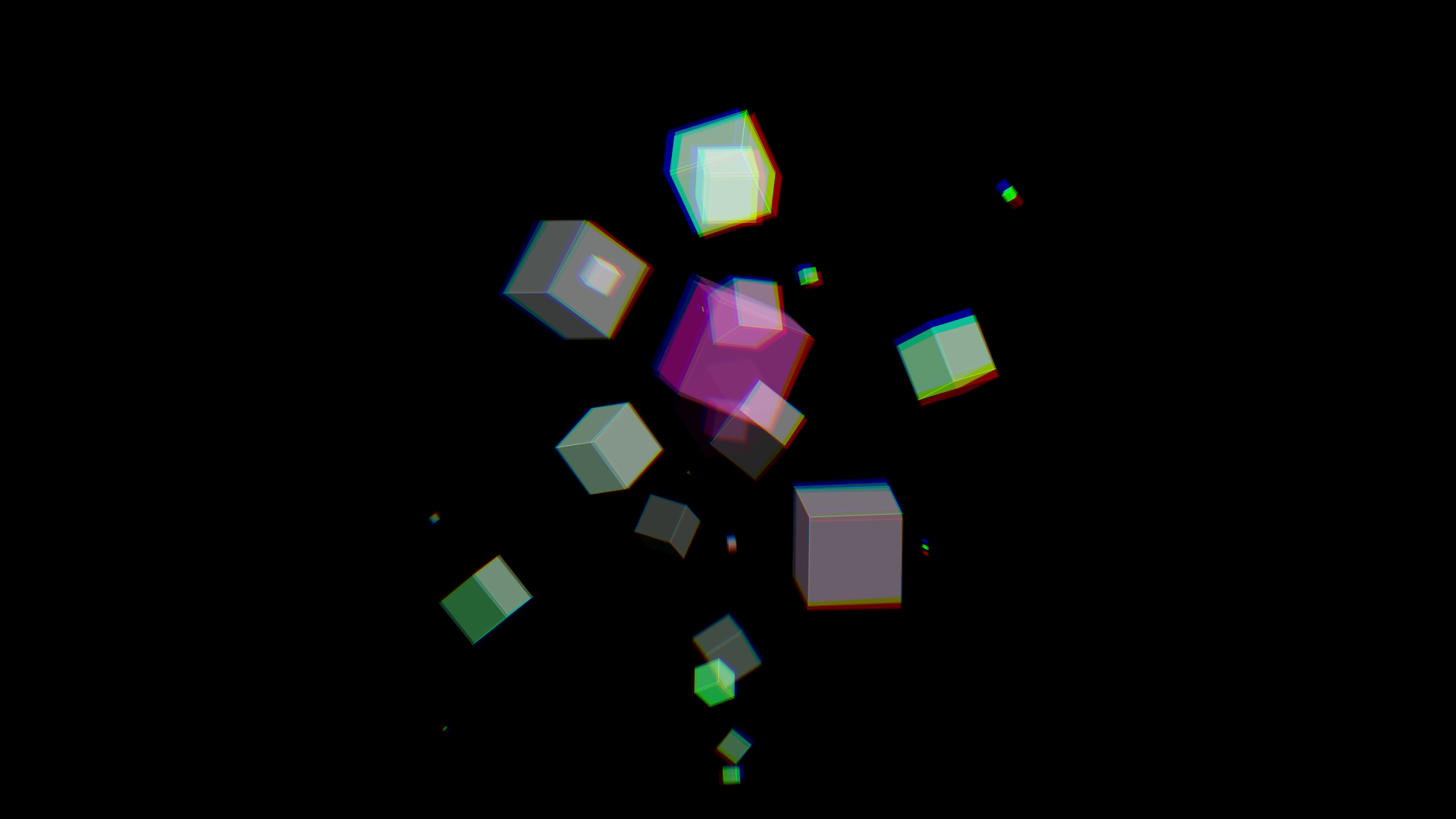 Glitchy RGB Square Particles Effect Loop — Free Stock Footage Archive