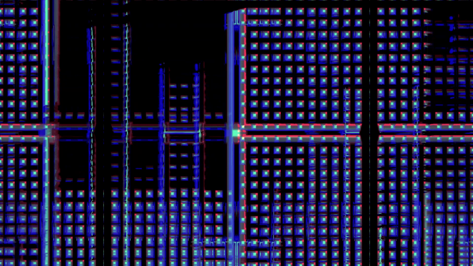 Red-Blue Screen Glitch - Lofi Lines Effect Loop